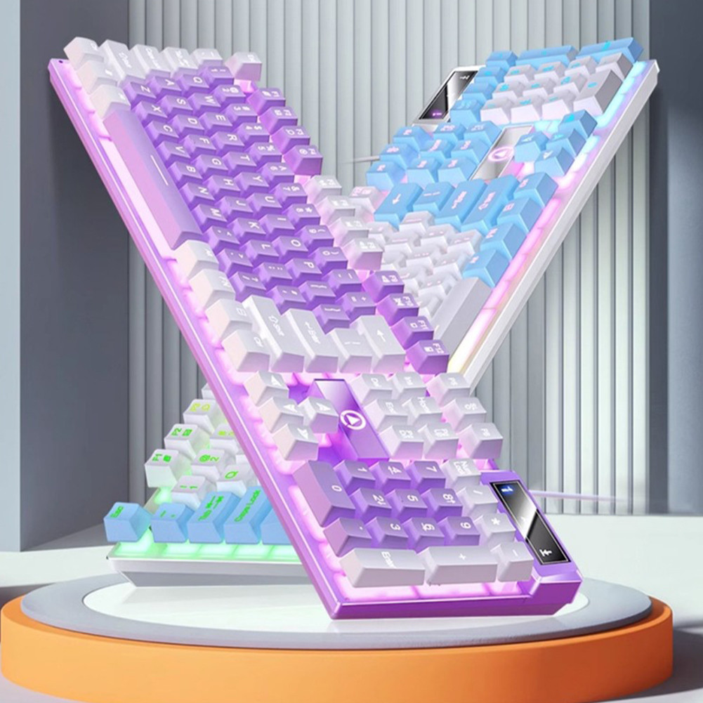 Gaming Wired Keyboard Mechanical Feeling Gaming Keyboard Mixed Colorful ...