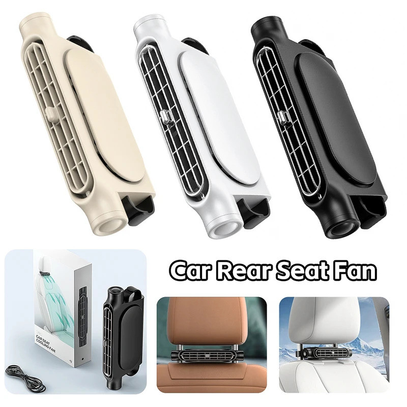 Mini Car Seat Fan Backseat Cooling Fan Front Rear Seat USB Car Headrest ...