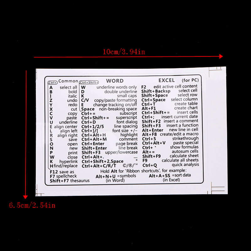 Ntmy 5Pcs Windows/Word Reference Keyboard Shortcut Stickers - Quick ...