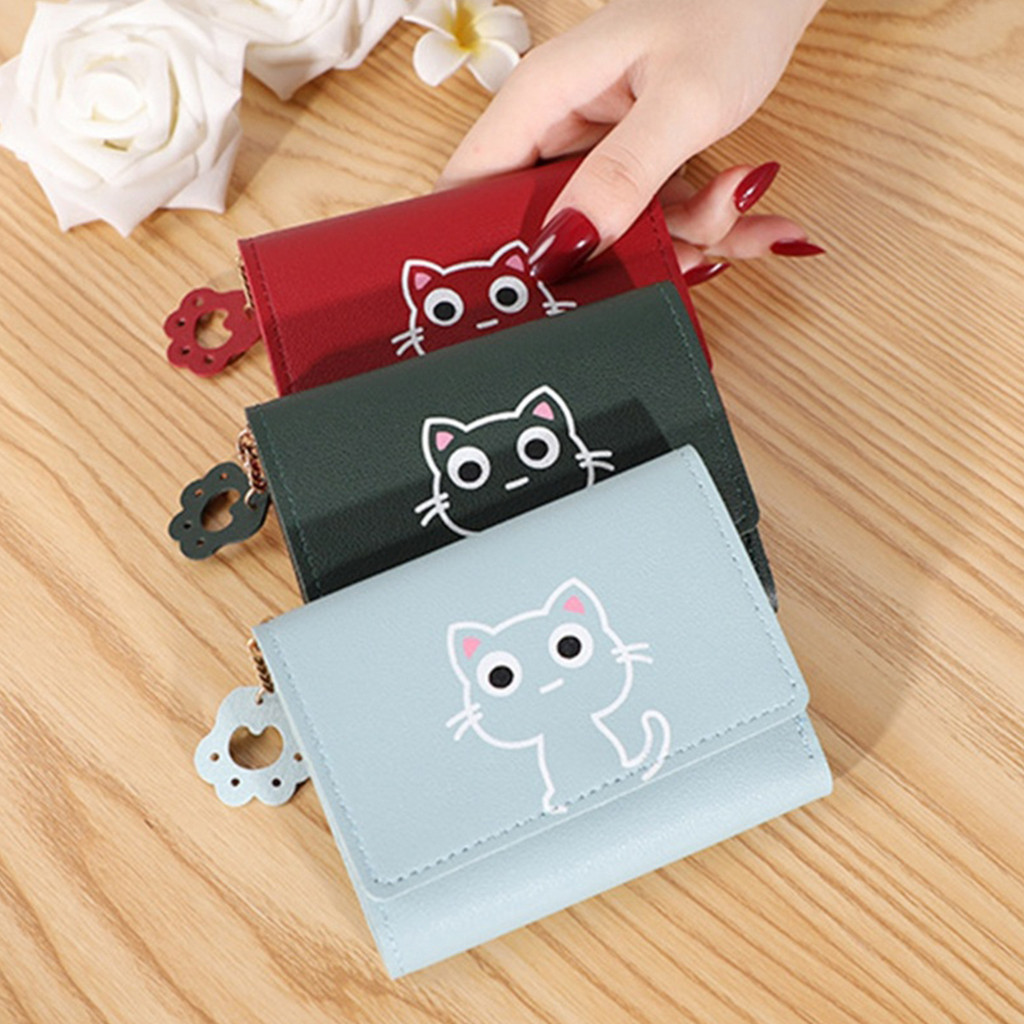 BBD Cartoon Cat Trifold Purse Wallet WLF185 Dompet Wanita | Shopee Malaysia