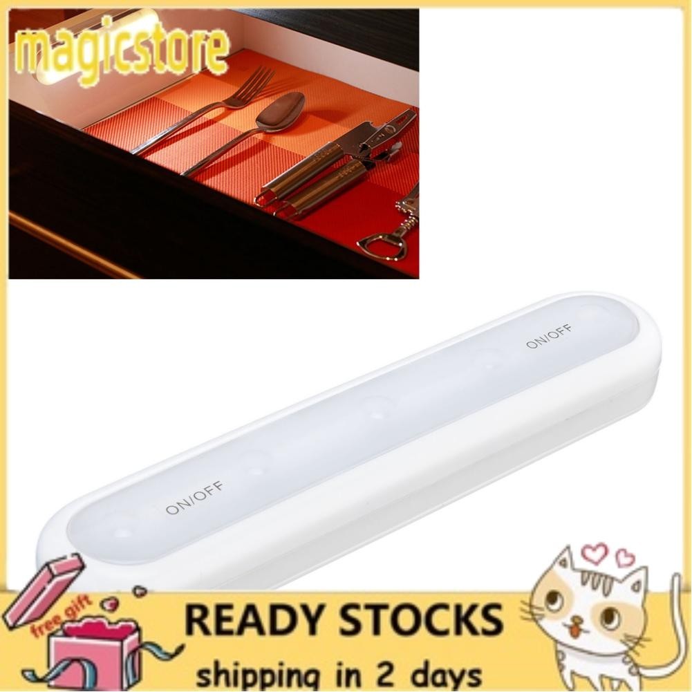 Magicstore Cabinet Light Hand Press Switch 5LEDs Wardrobe Night Ligh HG ...