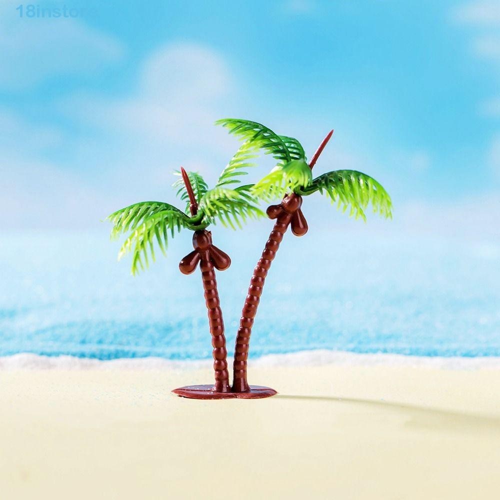 INSTORE Mini Coconut Palm Tree, Plastic Coconut Palm Tree Figurines ...