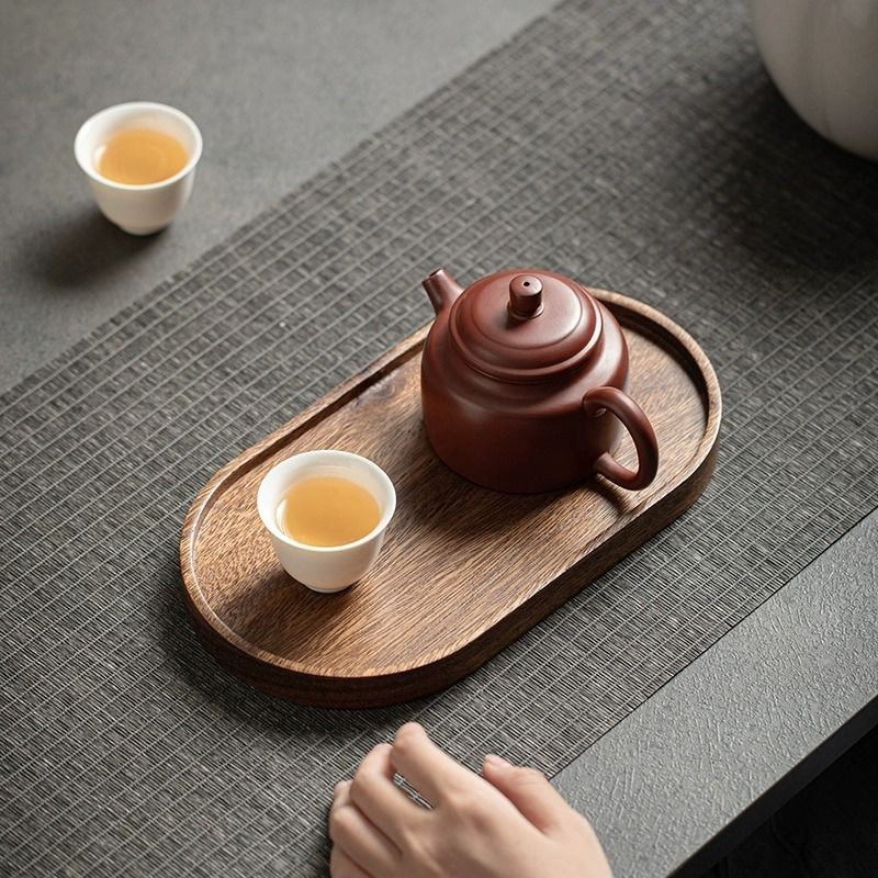 Walnut tea tray small one person Baking solid wood tray wo Walnut tea ...