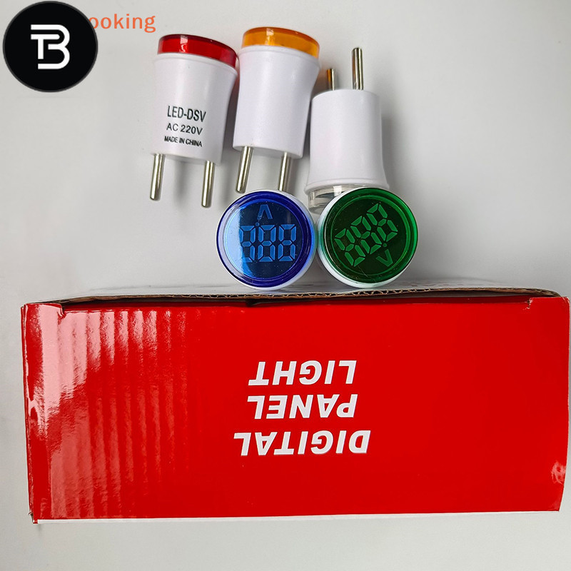 TB 1PC EU Plug Circular Voltmeter AC 220V Portable Voltmeter LED ...