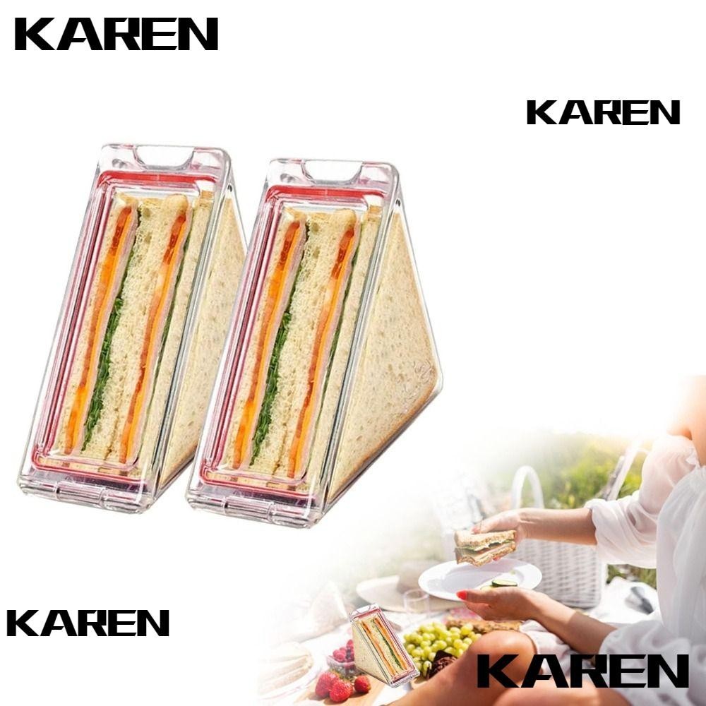 KAREN1 Triangle Sandwich Container, Reusable DIY Lunch Wedge Boxes ...