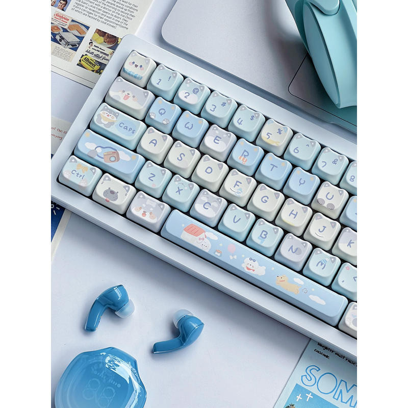 Maorbeng Pup Squad PBT Dye-Sub MAO Cat Ears Custom Keycap Set for ...