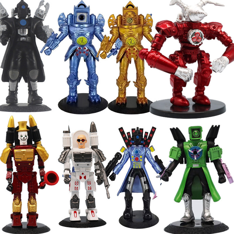 Collection New Skibidi Toilet Toys Model TV Man Clockman Doctor Titan ...