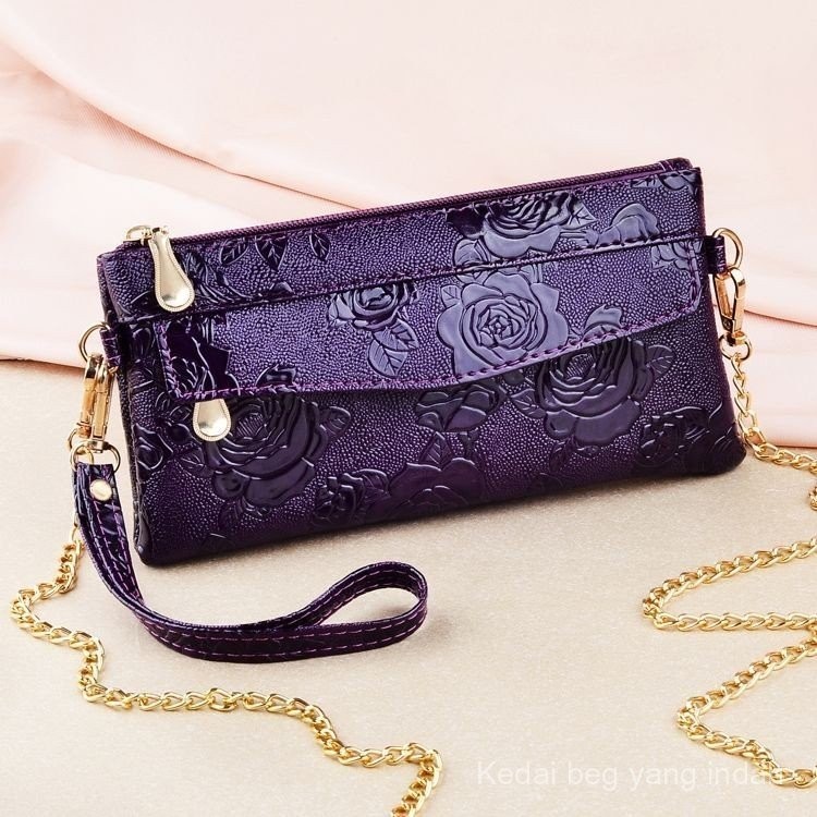Rantai kulit cerah wanita baru yang serasi, dompet duit syiling fesyen ...
