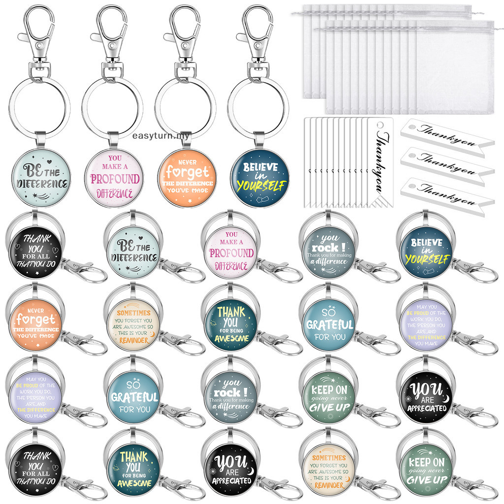 easyturn 72 Pcs Thank You Keychains Inspirational Gifts for Coworkers ...