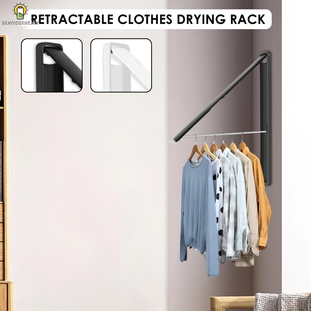 Retractable Clothes Drying Rack Foldable Clothes Hanger Rack Wall ...