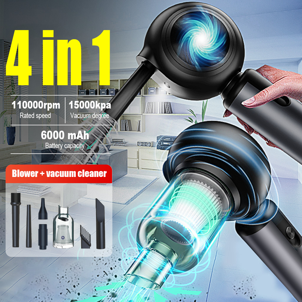 4-in-1 Wireless Compressed Air Blower Cleaning Air Duster Vacuum ...