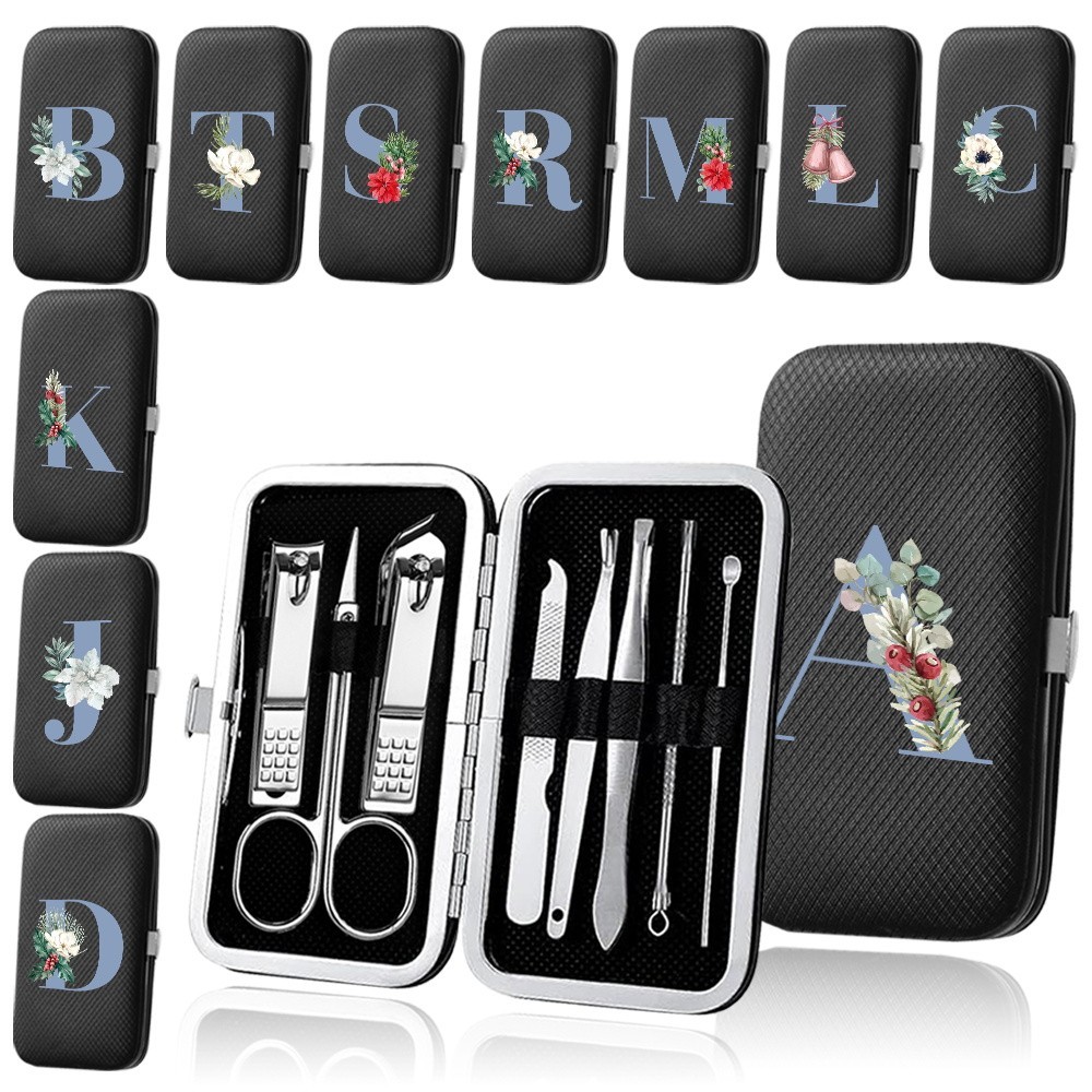 8-Piece Organizer Nail Tool blue Series Set Stainless Steel Black ...
