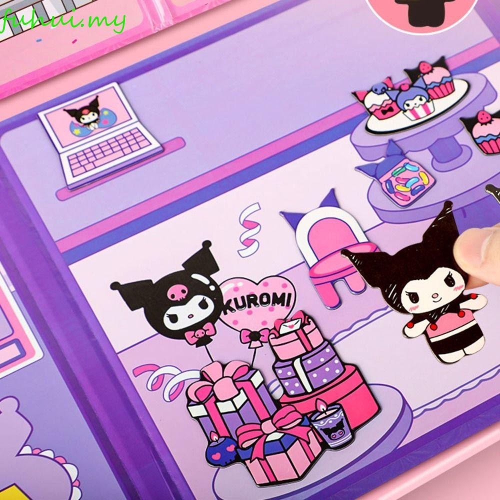 FUHUI Magnetic Quiet book, Handmade Paper Kuromi Sticker Book, Kawaii ...