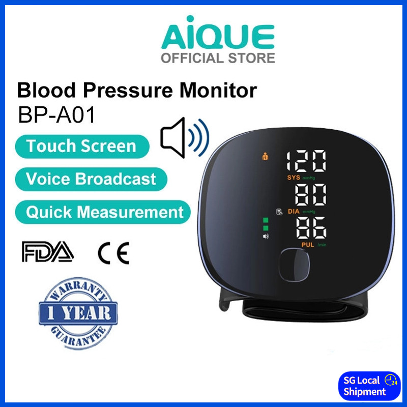 A01 Rechargeable Wrist Blood Pressure Monitor High BP Voice broadcast ...