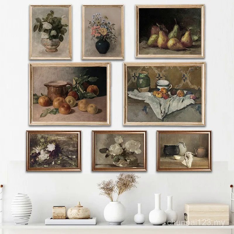 Vintage PRINTABLE Neutral Still Life Roses Painting Botanical Print ...