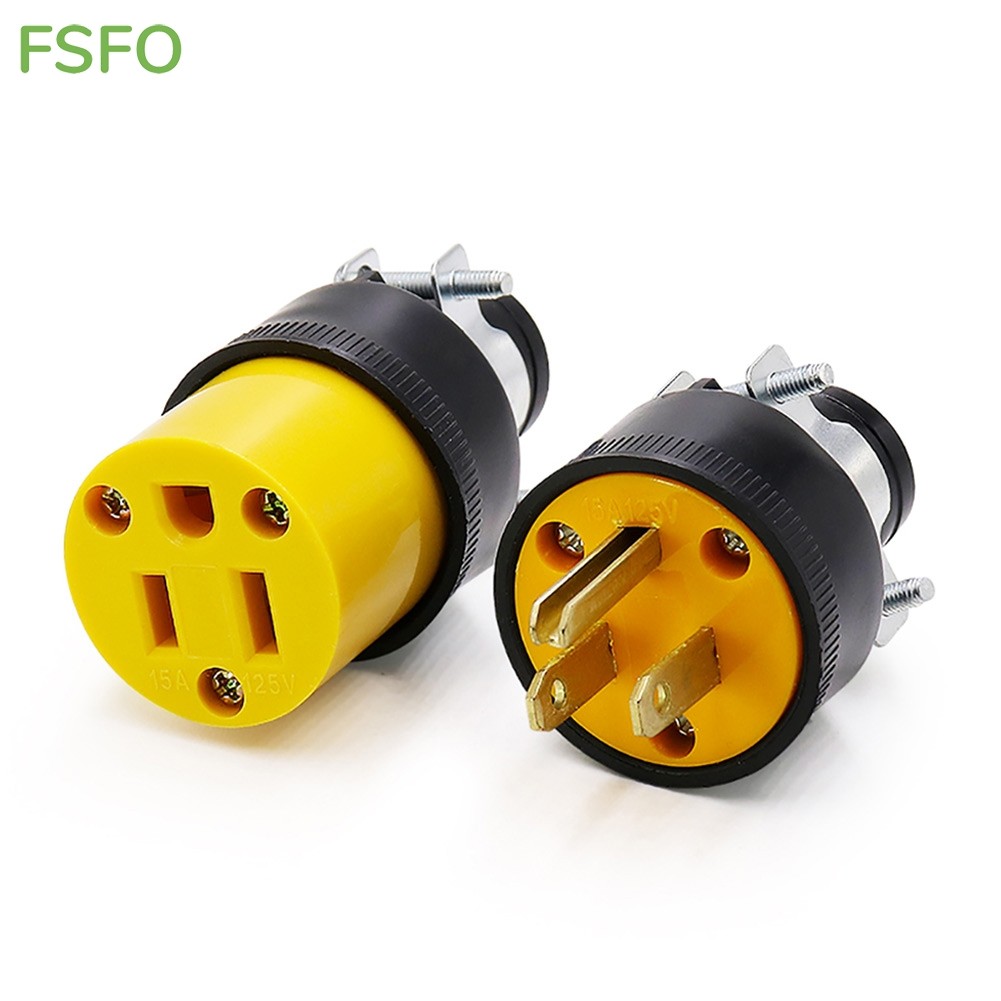 FSFO| 1 Male & 1 Female Replacement Electrical Plug Ends 3 prong ...