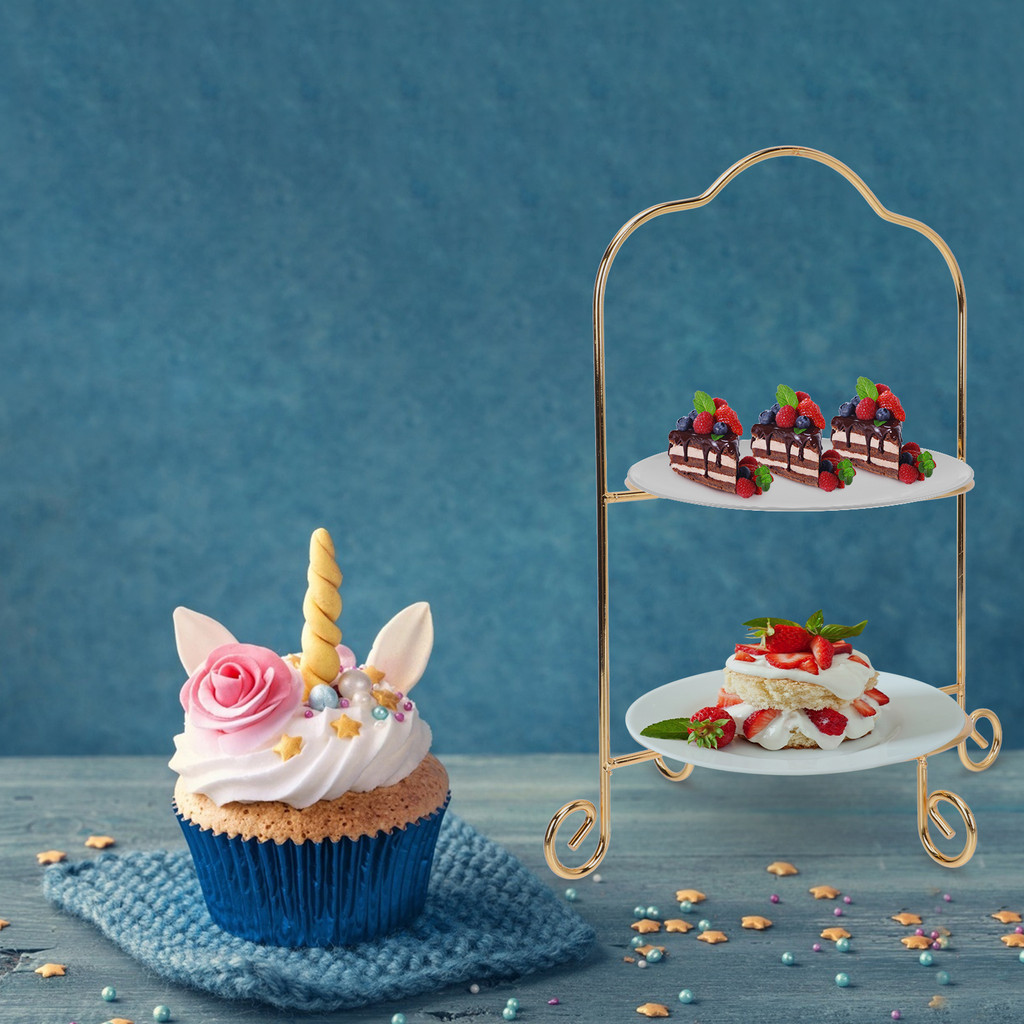 🎉 Multi Layer Cake Rack Besi Emas Gaya Eropah 1Set Paparan Snek untuk ...