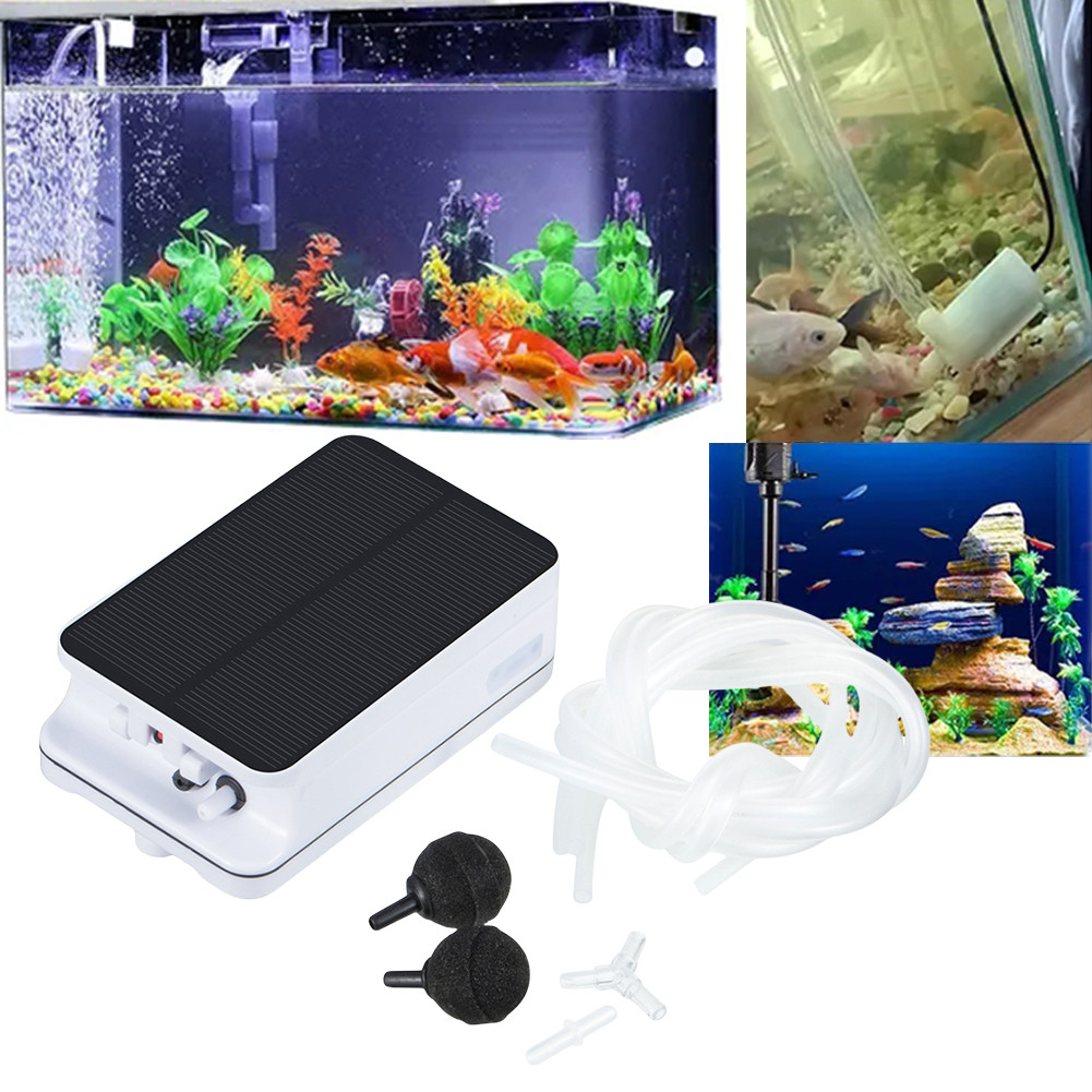 Solar Oxygen Pump Solar Power Pond Fish Tank Oxygenator for Fish Tanks ...
