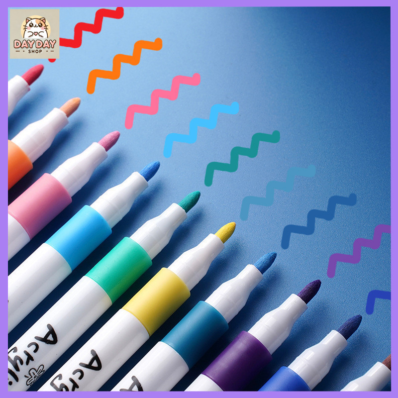 COD 12/24/36/48/60/80 Colours Acrylic Marker Pen Set Penanda Akrilik ...