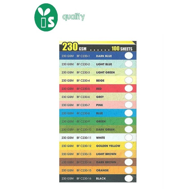 BUFFALO CARD 230GSM VARIOUS COLORS A4 SIZE 100 SHEETS | Shopee Malaysia