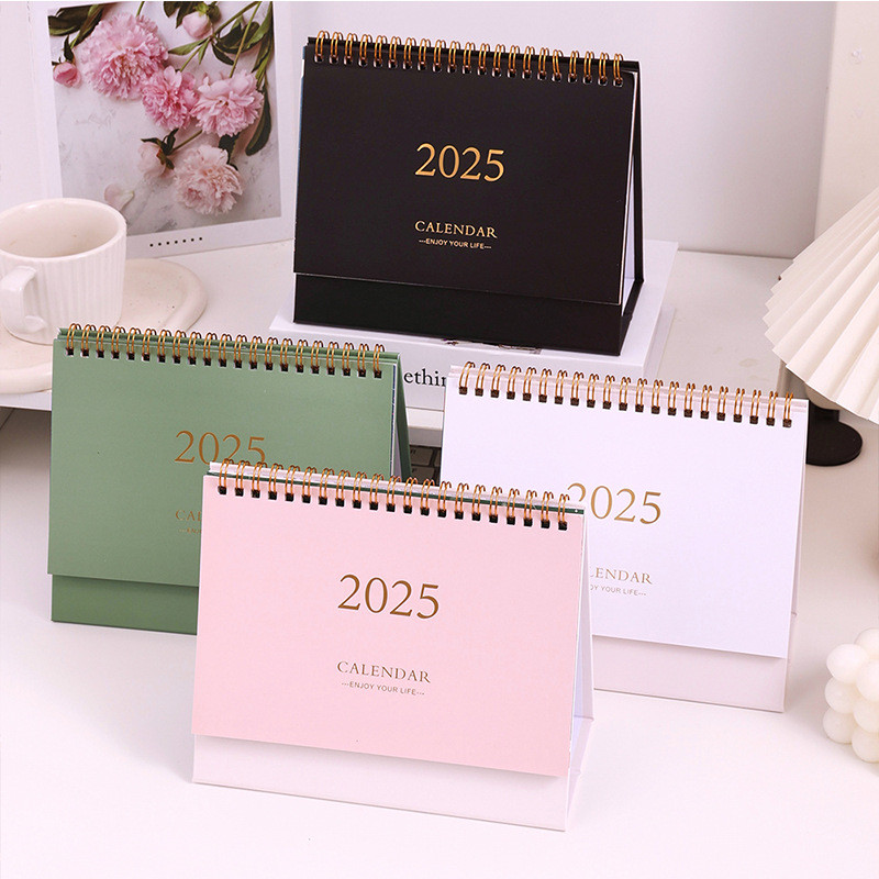 2025 Simple Morandi Color Desk Calendar Cross-Border English Desktop ...