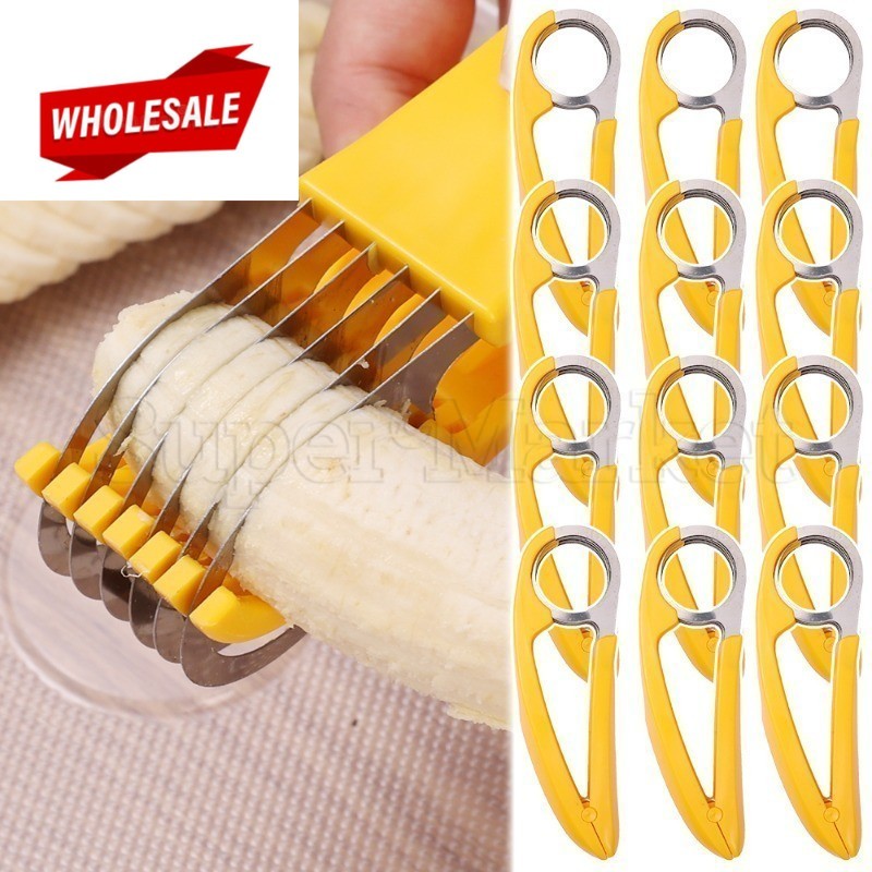 (BC) Stainless Steel Banana Slicer - Cucumber Carrot Chopper - Sausage ...