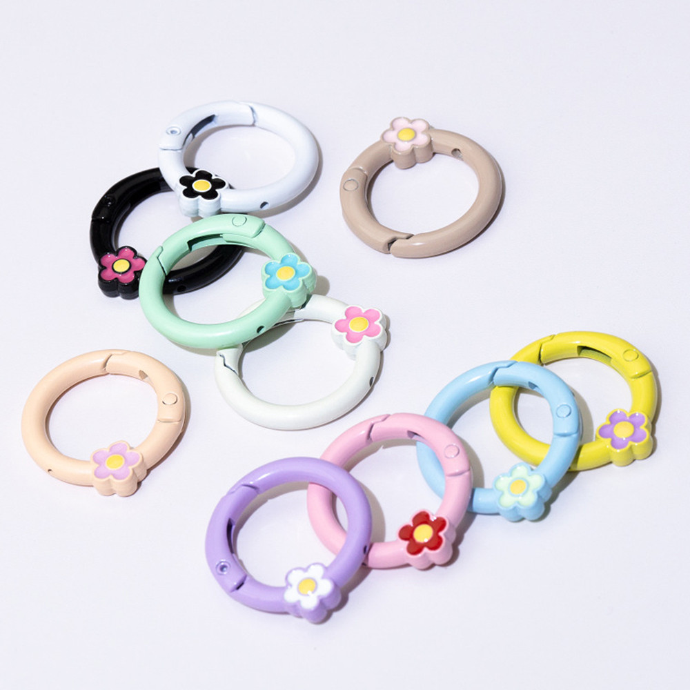 Snap Ring Spring Circular Keychain Opening Metal Mobile Phone Hook ...