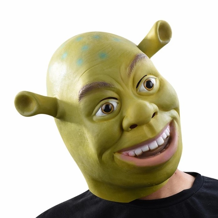 Mask shrek monster ogre Halloween prank fullhead cosplay latex mask ...