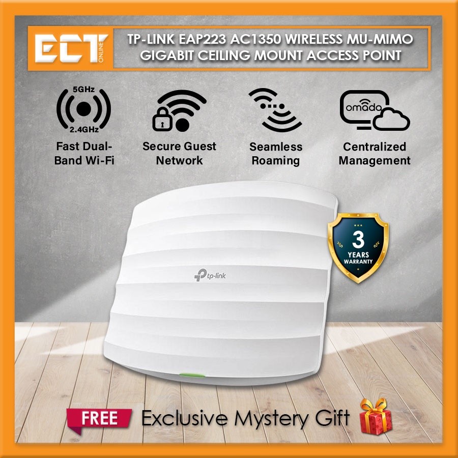 TP-Link EAP223 AC1350 Wireless MU-MIMO Gigabit Ceiling Mount Access Point | Shopee Malaysia