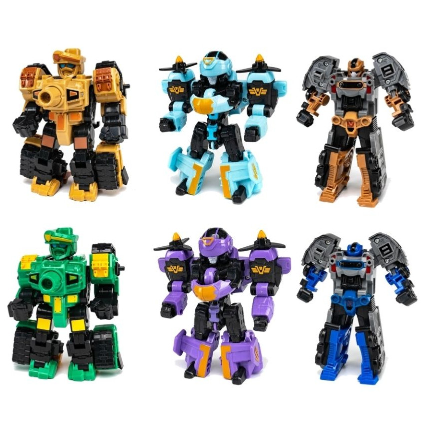 Children Shape Car Robot Puzzle Model Toy Plane Tank Tractor Boy Figure ...