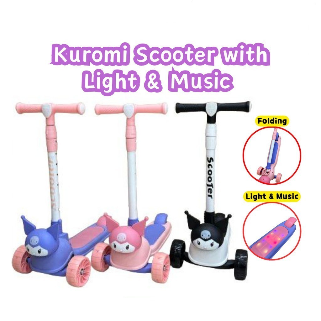 Ready Stock !!! Kids Kuromi Scooter Premium Foldable Adjustable Sporty ...