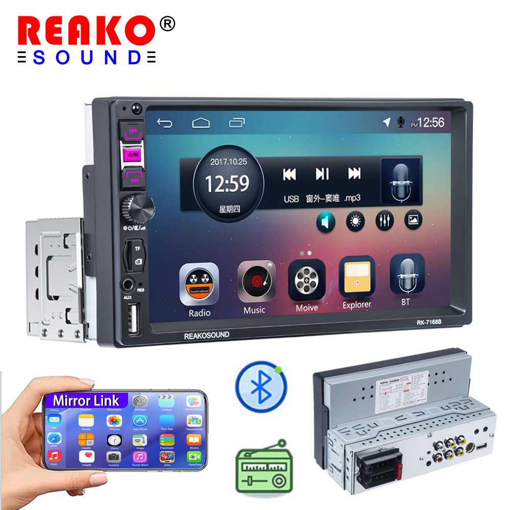 REAKOSOUND 1 Din Carplay Car Radio Receiver Bluetooth Autoradio 7 Inch MP5 Audio Video Player FM ...