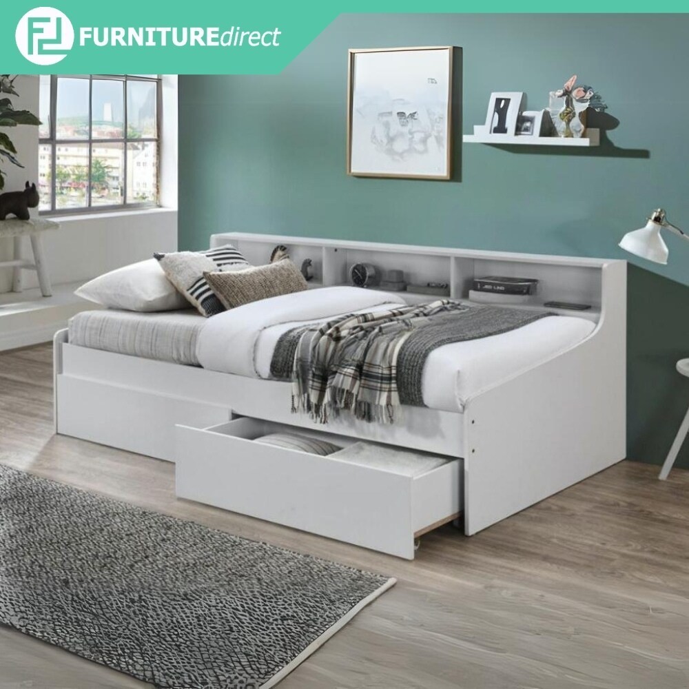 Loft Living IRENE Single and Super Single Size 2 Drawer Storage Daybed ...