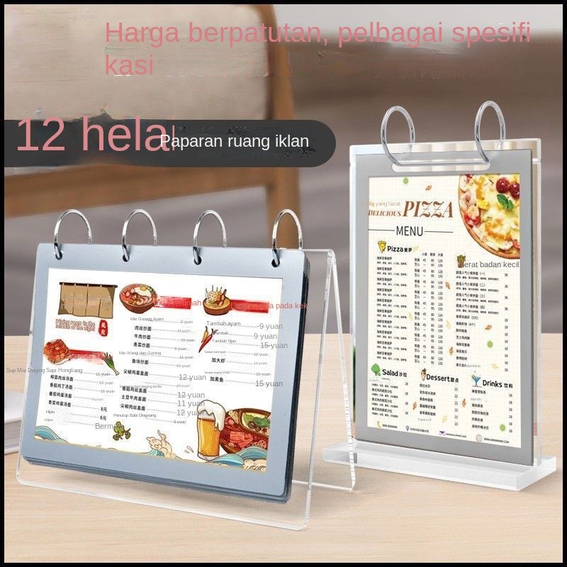 Kad meja membalik halaman 6 halaman rak paparan komputer meja Lipai a5 kad paparan jenama dua ...