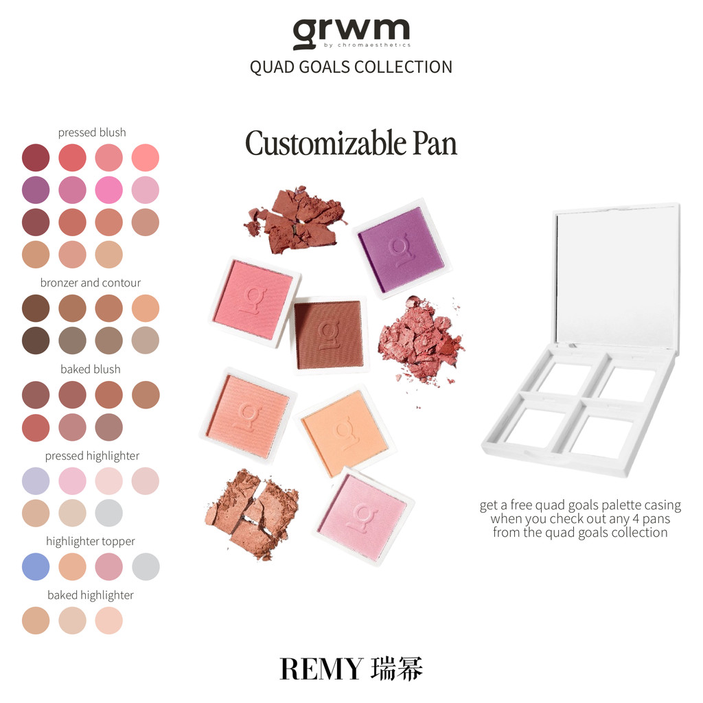 GRWM Cosmetics Quad Goals ( Customisable Blusher Highlighter Bronzer ...