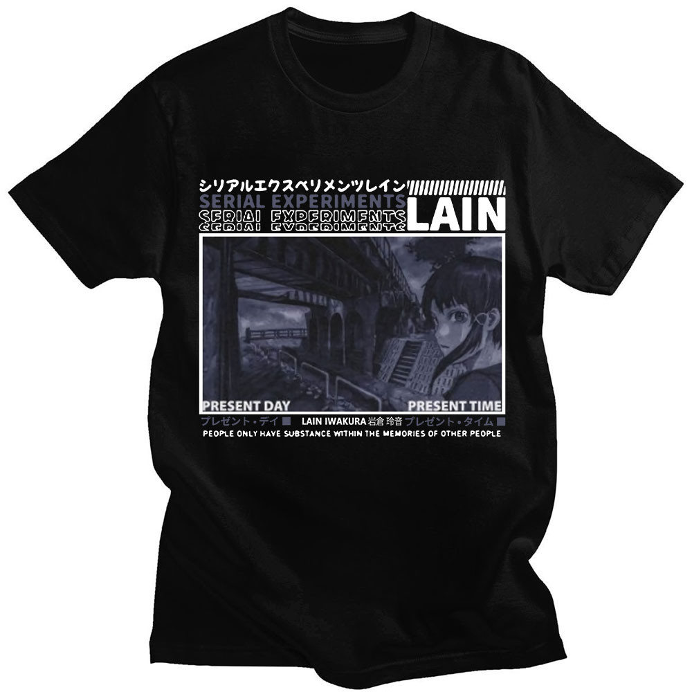 Japanese Anime Serial Experiments Lain T-shirt Men's Harajuku Manga ...