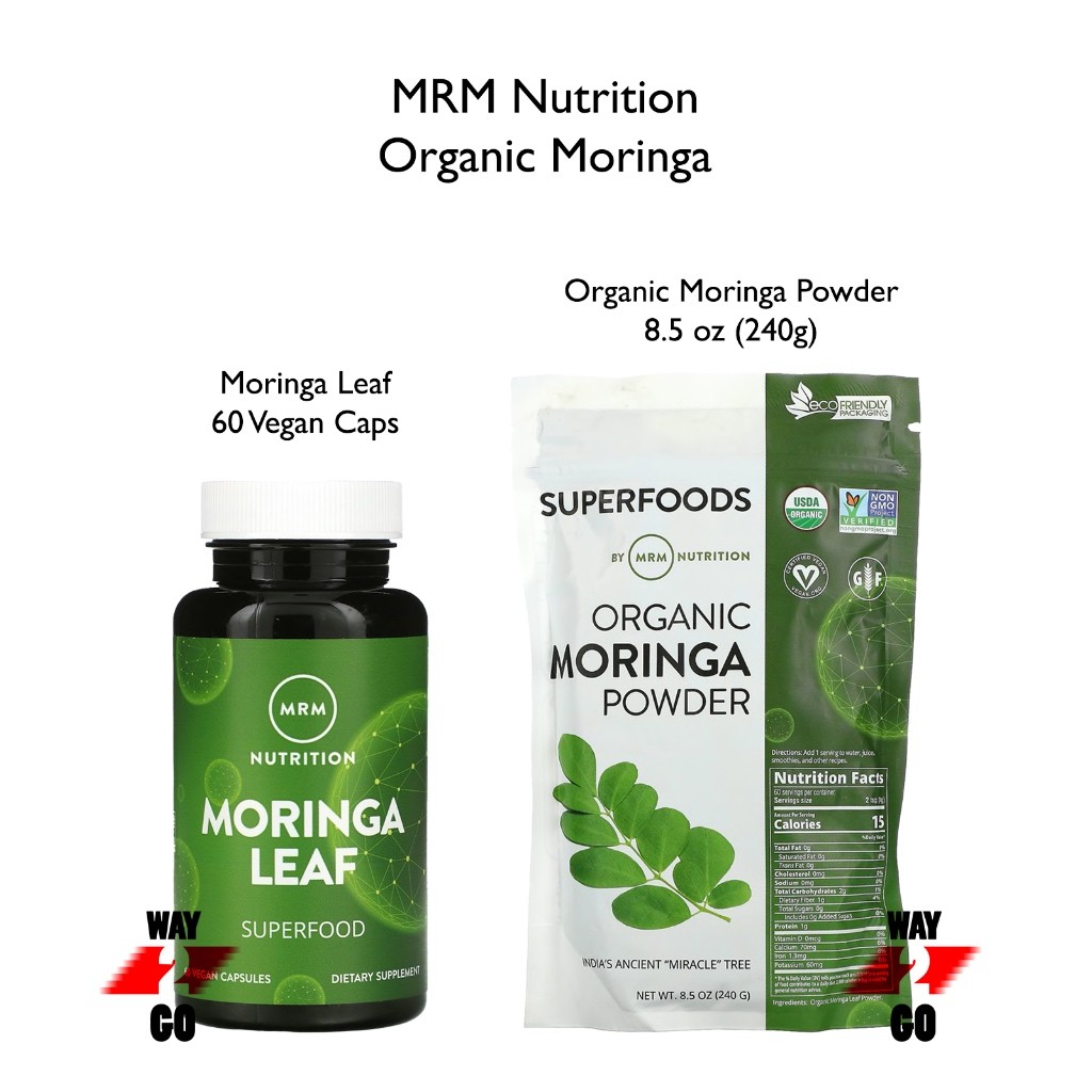 MRM Nutrition, Moringa Leaf, 60 Vegan Capsules / Organic Moringa Powder, 8.5 oz (240 g) | Shopee ...