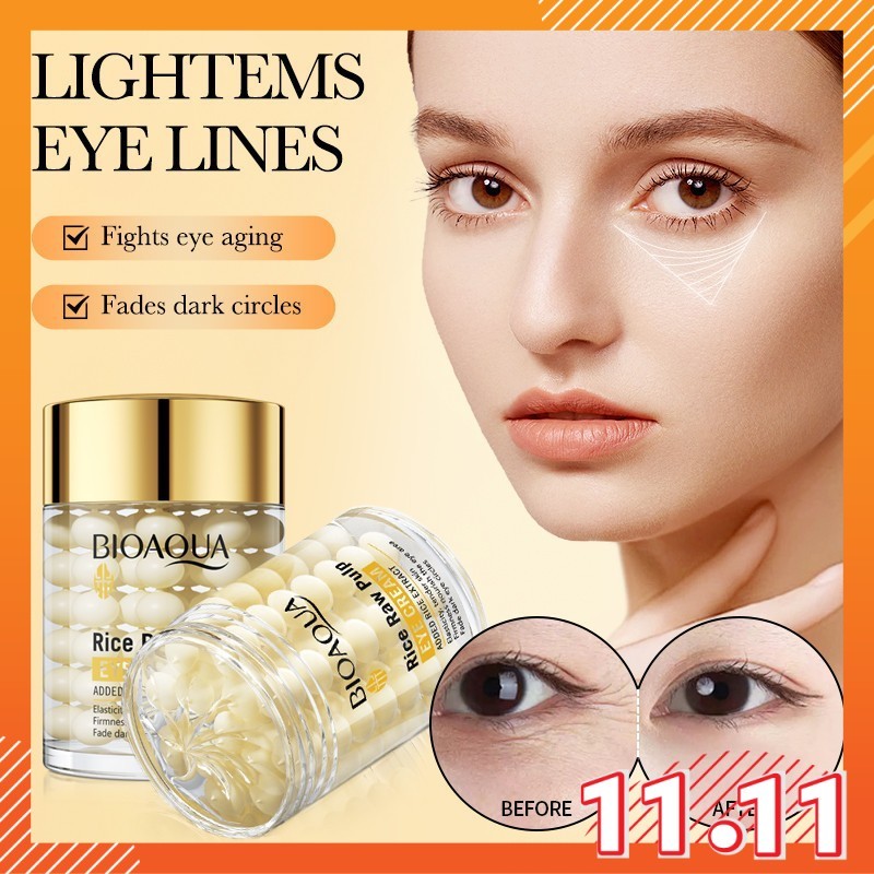 MAY BIOAQUA Rice Raw Pulp Eye Cream Elasticity Tender Skin Firmness Nourish Fade Dark Eye ...