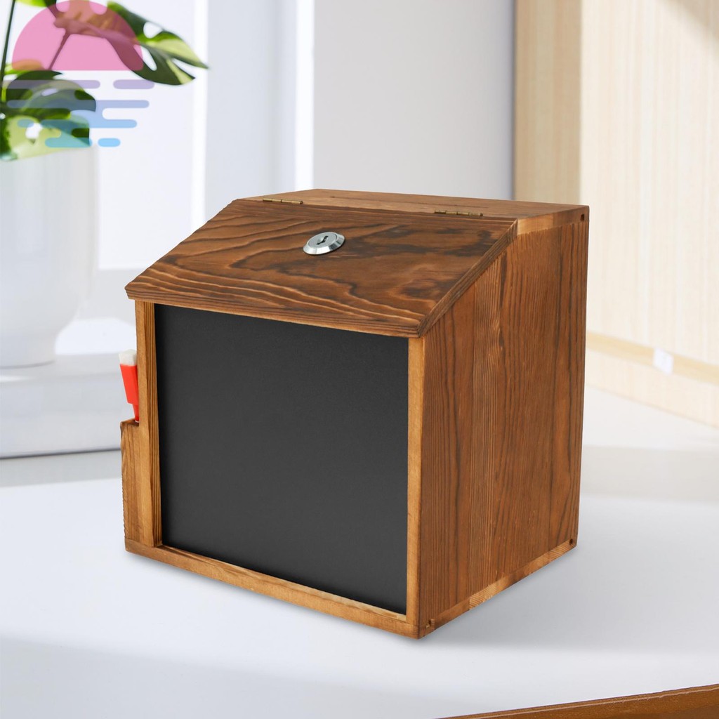Wood Suggestion Box Countertop or Wall Mounted with Slot and Lock ...