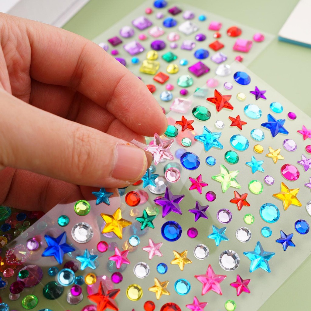 3d Gem Stickers Self Adhesive Jewel Crafts Sparkly Rhinestone Stickers ...