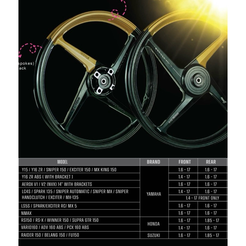 SUPERFLY RIM SHOOTING ⭐️STAR BLACK + GOLD Superfly Y15/Y16 ABS/LC4S ...