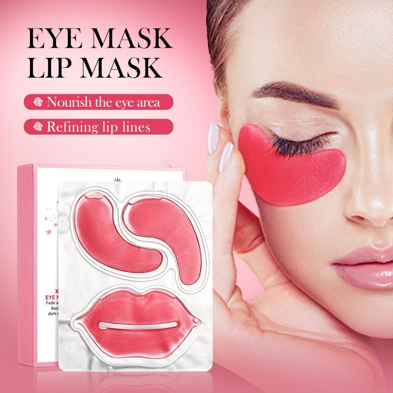 Sadoer Rose Eye & Lip Mask 3in1 Of 10pcs Set At First Time With ...