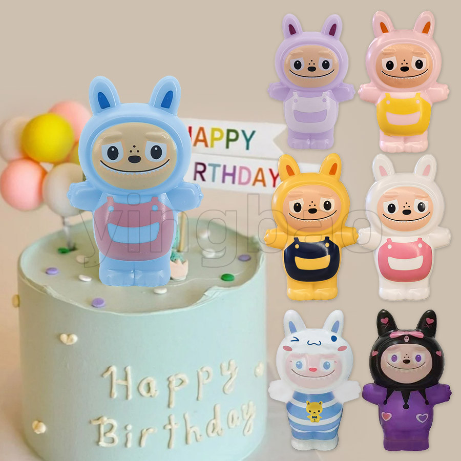 Cute Labubu Anime Cake Topper Set, Kawaii Anime Figure,Labubu Theme ...