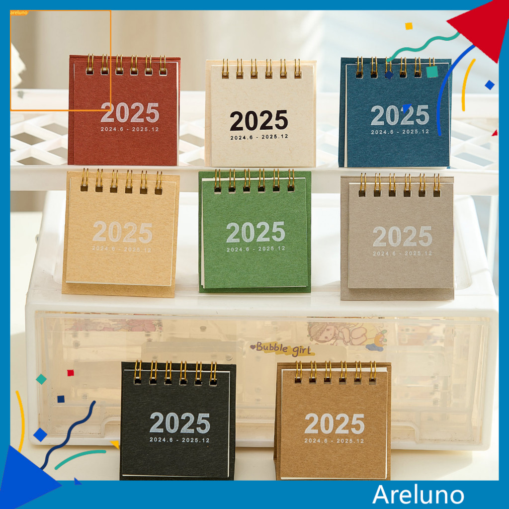 AREL Travel-friendly Desk Calendar Mini Desk Calendar 2025 2024-2025 ...