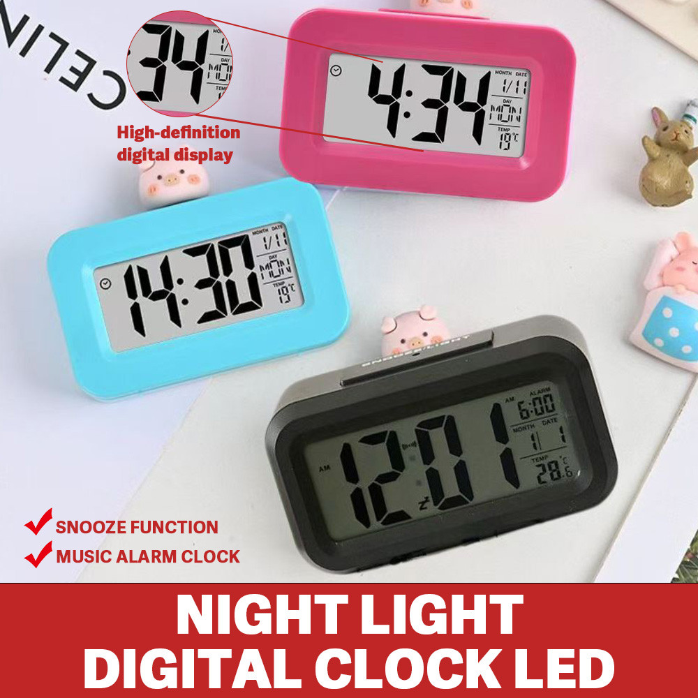 【Hot】LED Digital Alarm Clock Backlight Snooze Mute Calendar Desktop ...