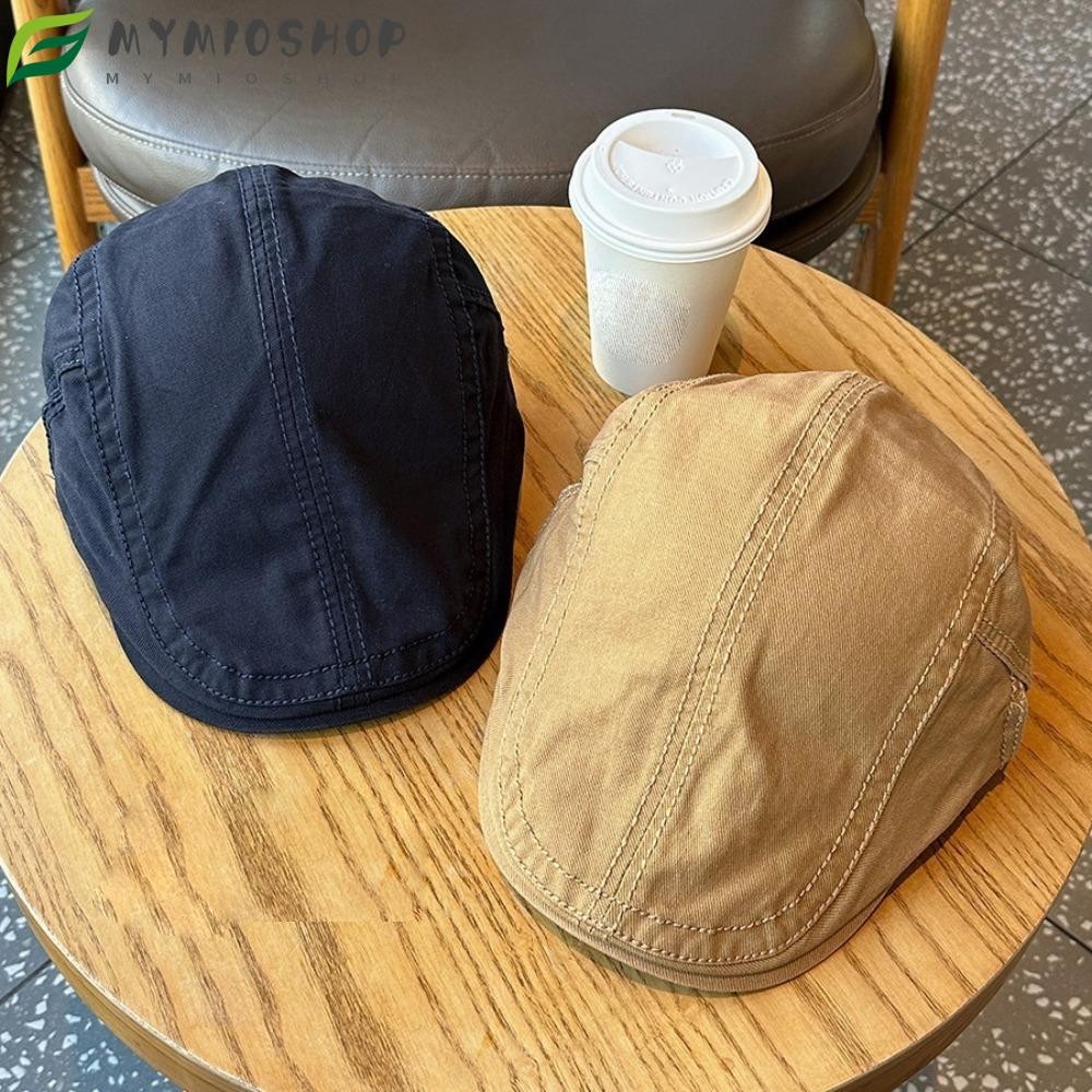 MIOSHOP Painter Cap, Solid Color Casual Berets, Retro Anti-UV Duckbill ...