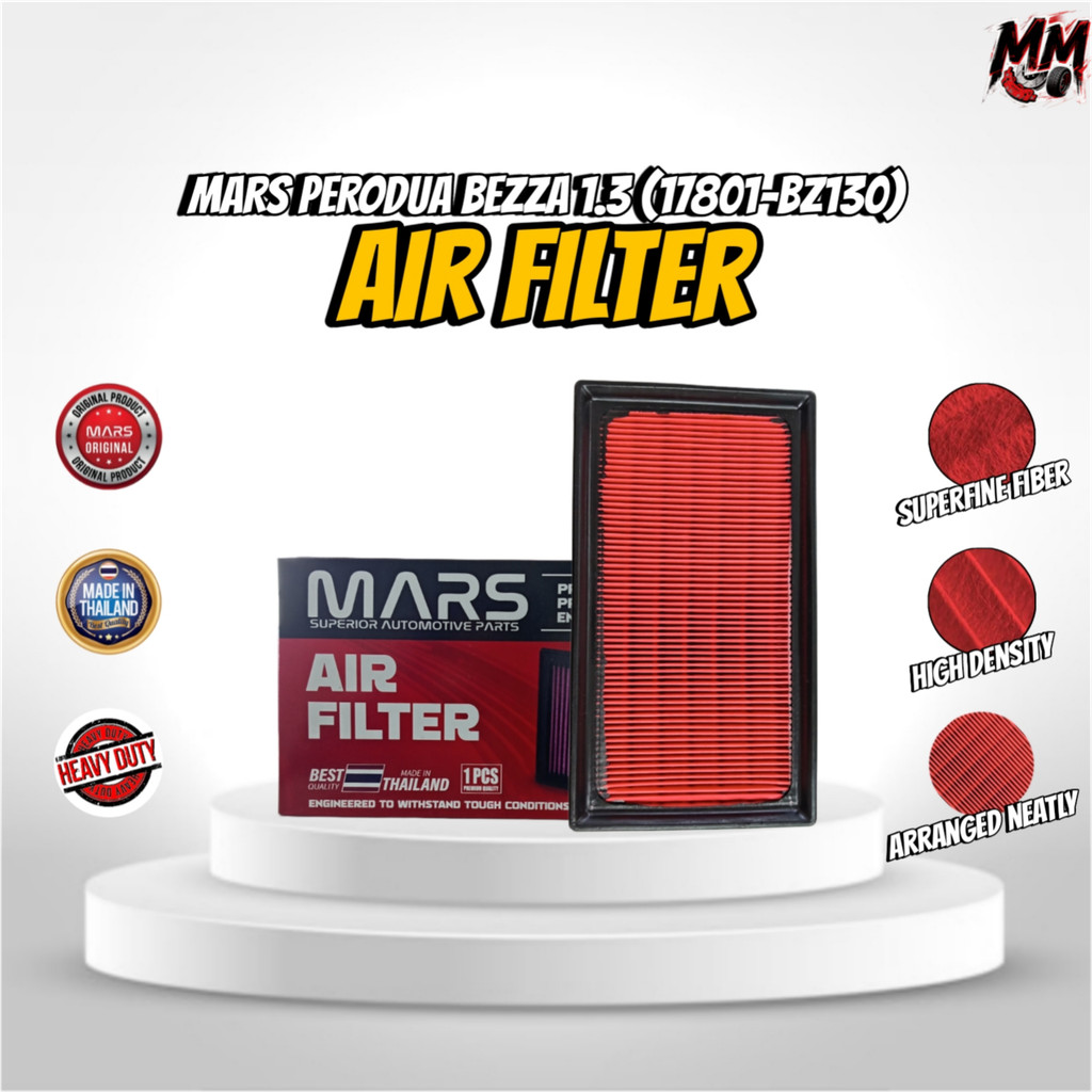 MARS QUALITY AIR FILTER - PERODUA BEZZA 1.3 (17801-BZ130) | Shopee Malaysia