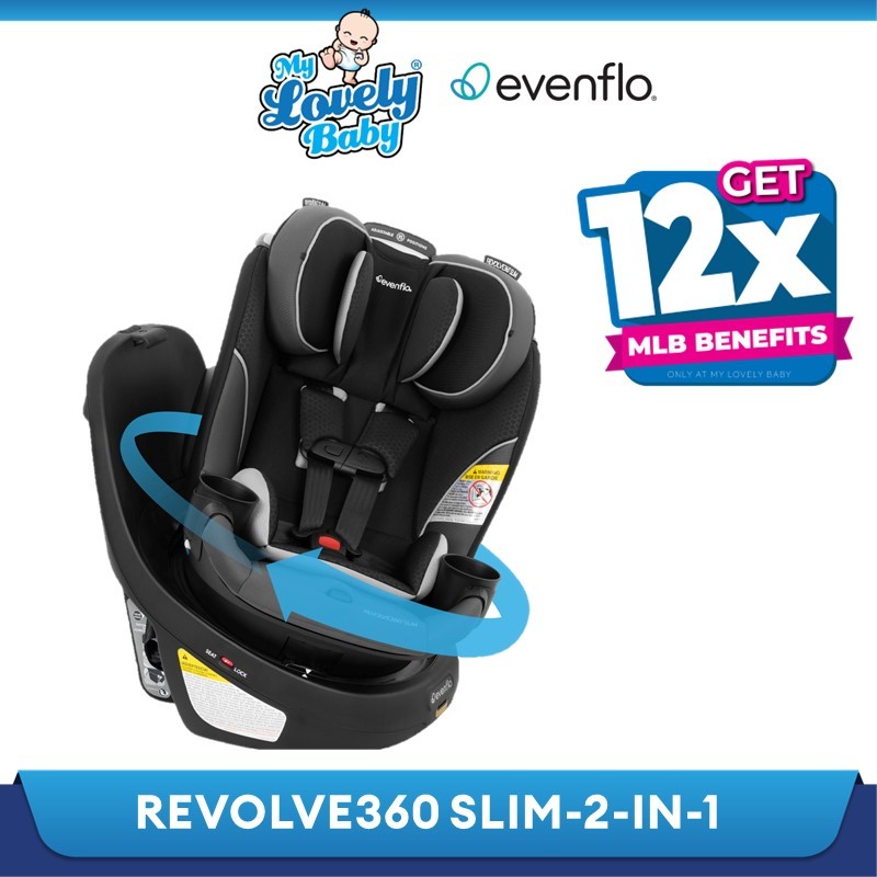 Evenflo Revolve360 Slim 2-in-1 Convertible Car Seat (Newborn to 30kg ...