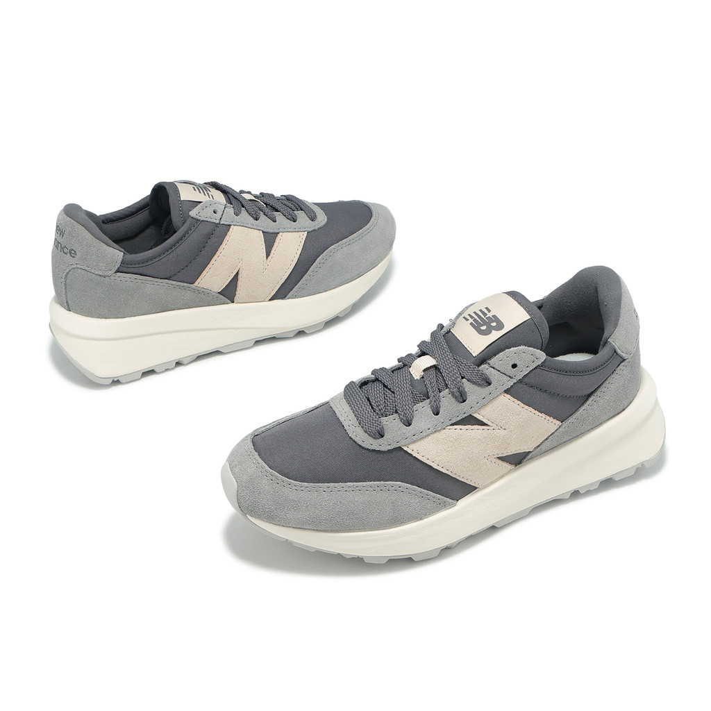 New Balance Casual Shoes 370 Men's Women's Gray Beige Retro Stitching ...