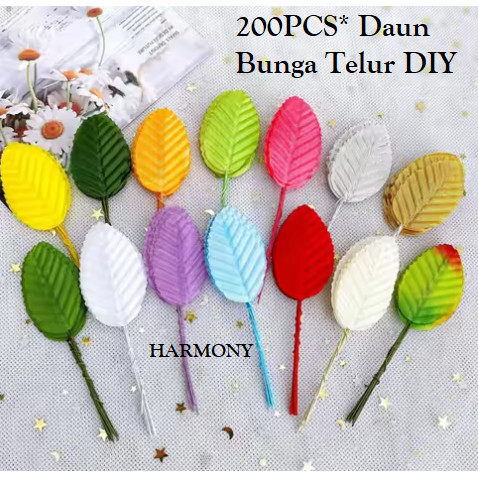 *200PCS* Daun Bunga Telur DIY / Artificial Rose Leaves Daun Bunga Rose ...